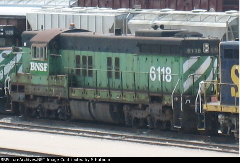 Retired BNSF SD9 at Northtown Mpls MN in 2007.